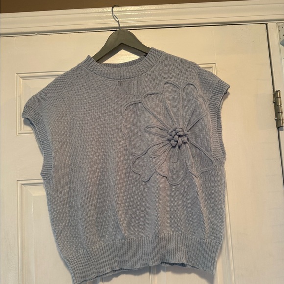 SHEIN | Sweaters | Shein Light Blue Knit Top | Poshmark
